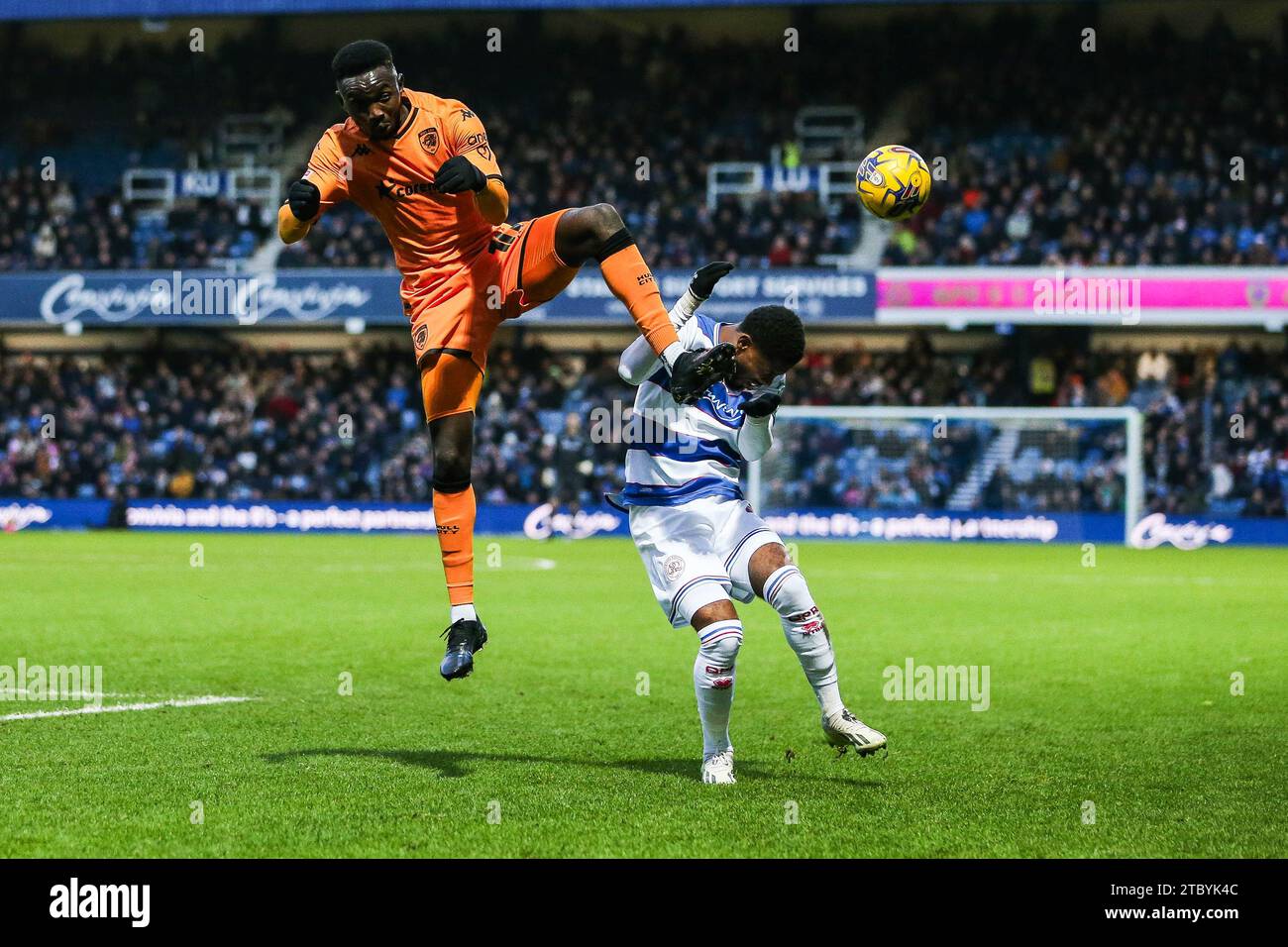 Hull City's Adama Traore and Queens Park Rangers' Chris Willock battle ...