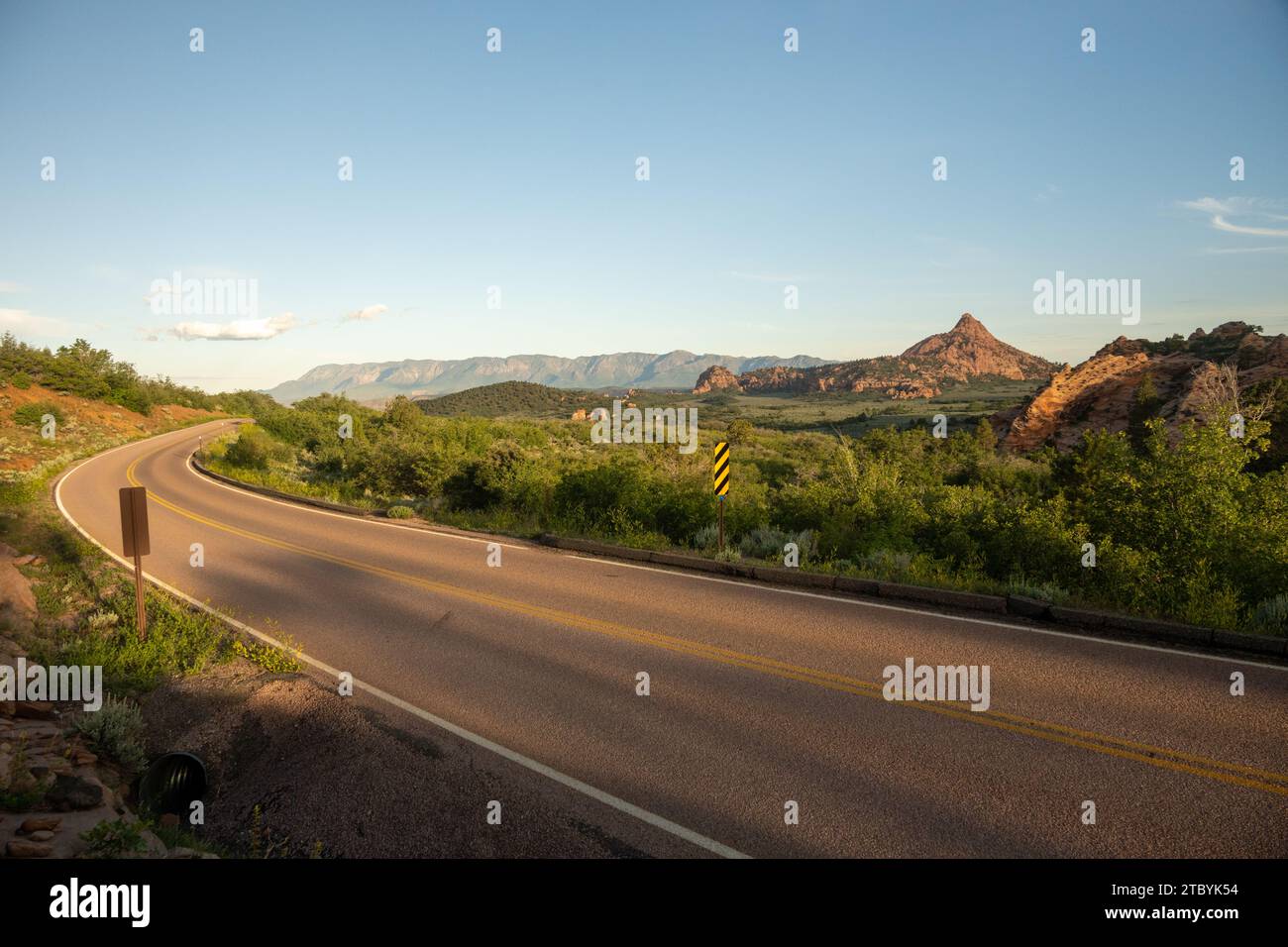 Kolob Terrace Road Bends Around Hop Valley in Zion Stock Photo - Alamy