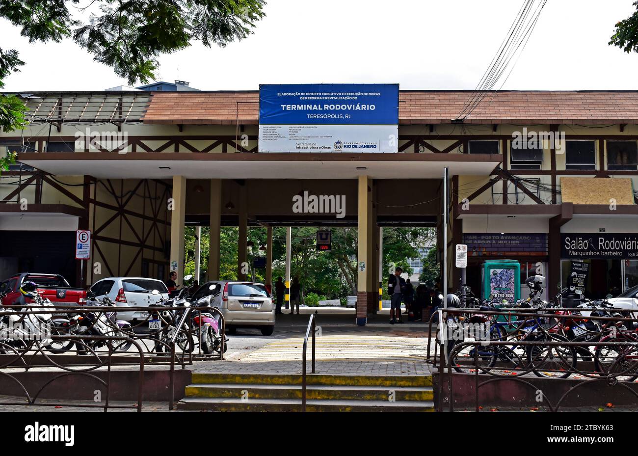 TERESOPOLIS, RIO DE JANEIRO, BRAZIL - May 22, 2023: Bus terminal facade ...