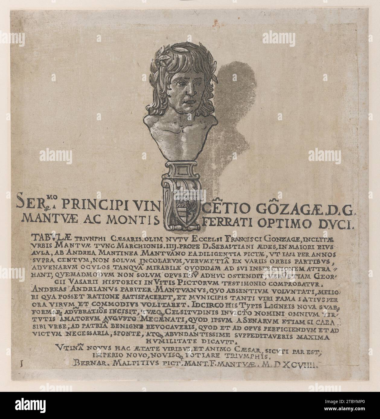 Title page, from "The Triumph of Julius Caesar" 1922 by Andrea Andreani ...