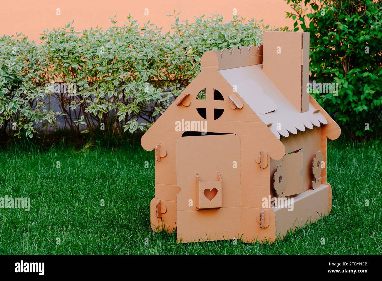 Cardboard toy house for children. Eco-friendly Box for pet or carton ...