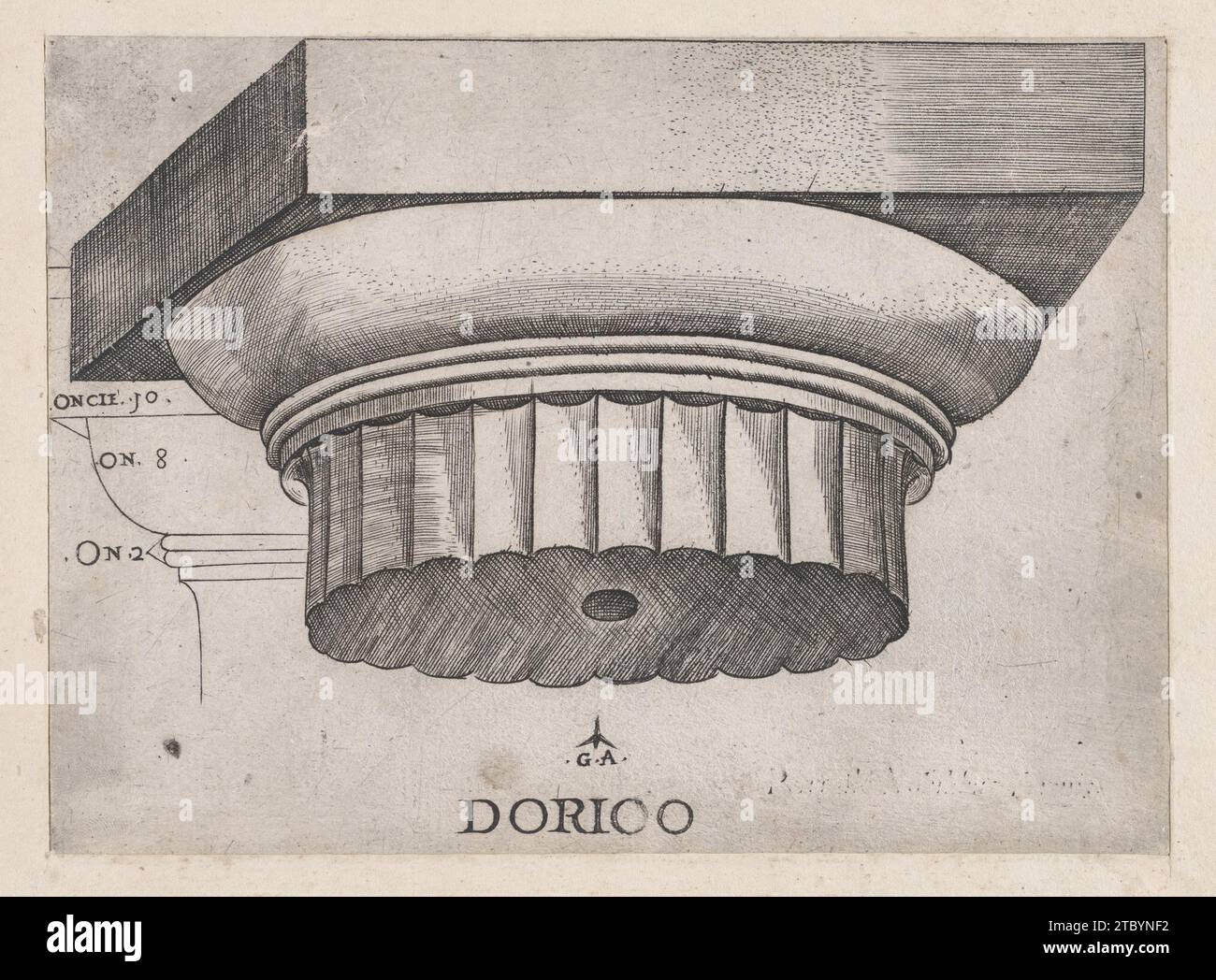Doric base, from "Speculum Romanae Magnificentiae" 1941 by Monogrammist ...