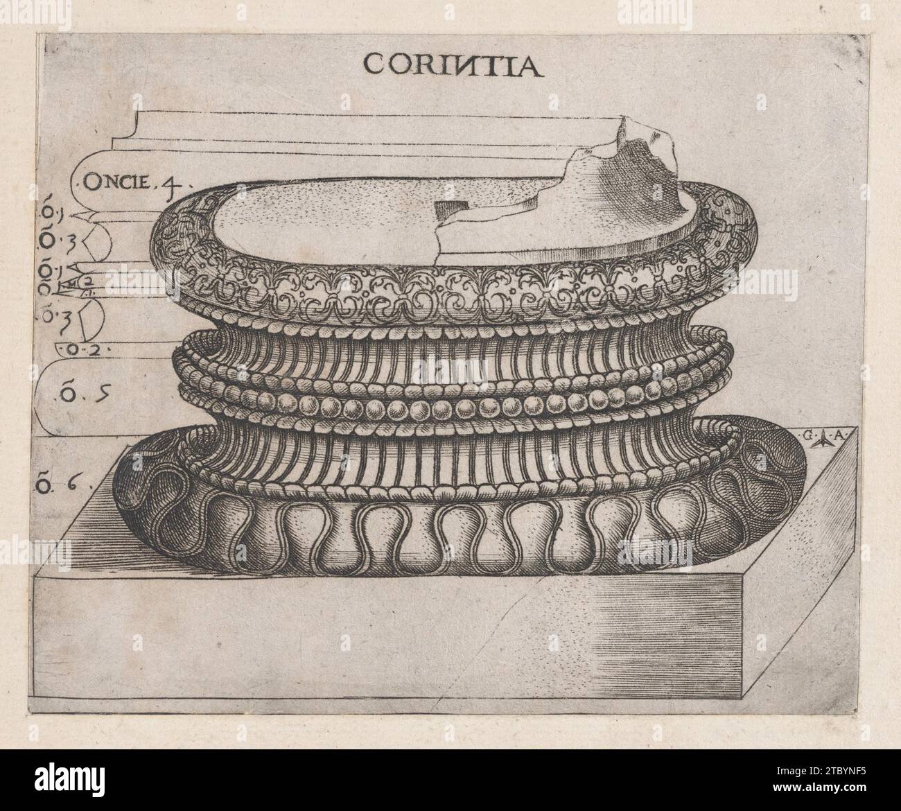 Corinthian base, from "Speculum Romanae Magnificentiae" 1941 by ...