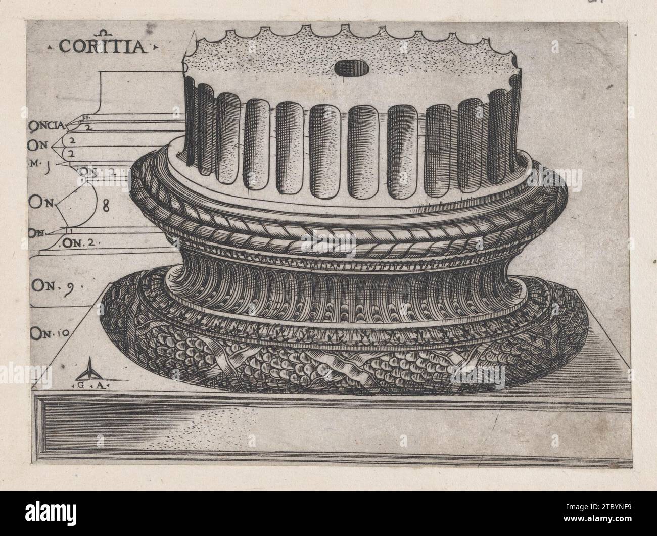Corinthian base, from "Speculum Romanae Magnificentiae" 1941 by ...