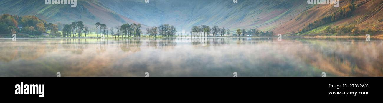 The famous view across Buttermere towards the iconic Char Hut and ...