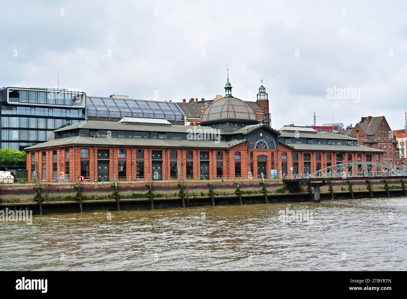 The former fish auction hall in Altona near the port of Hamburg is now ...