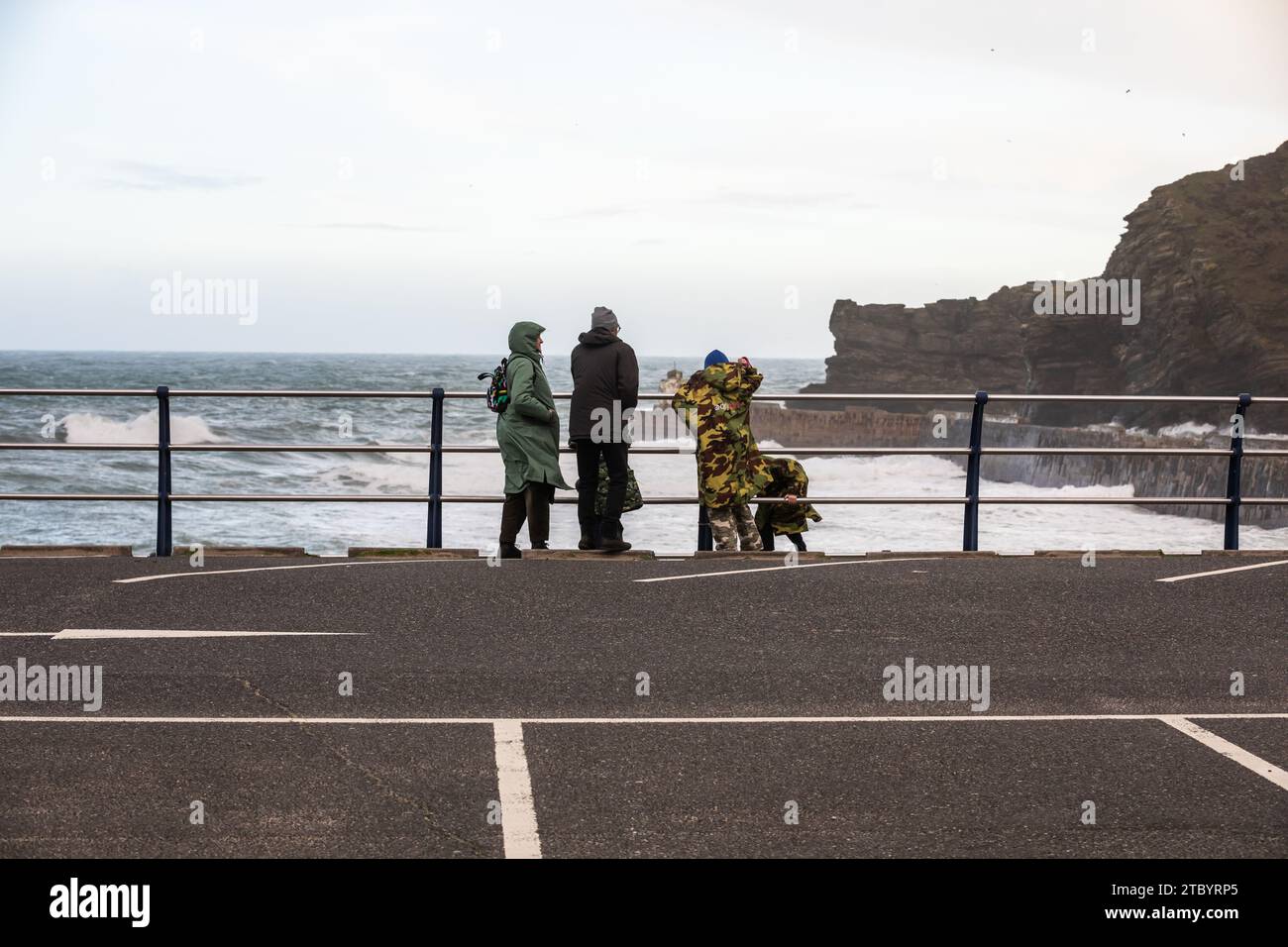 Portreath, Cornwall,9th December 2023, Large waves and stormy seas in ...