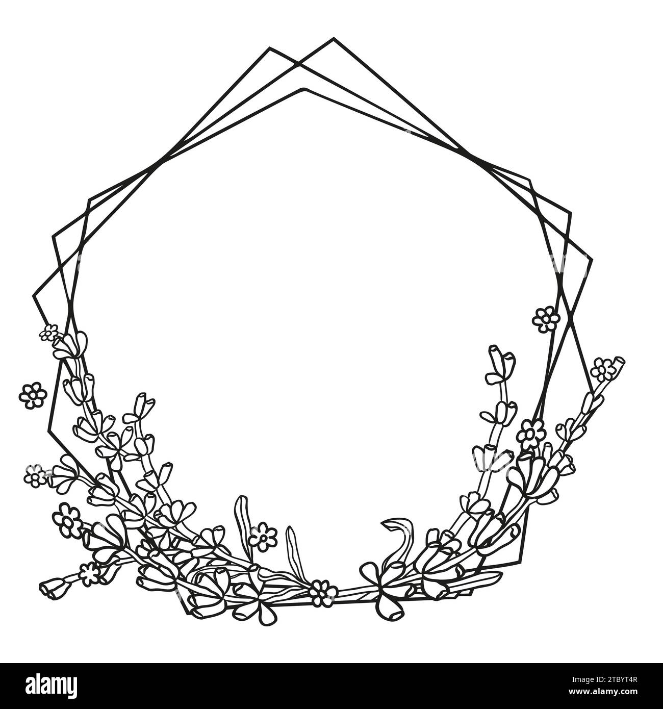 Lavender ink floral frame Stock Vector Image & Art - Alamy