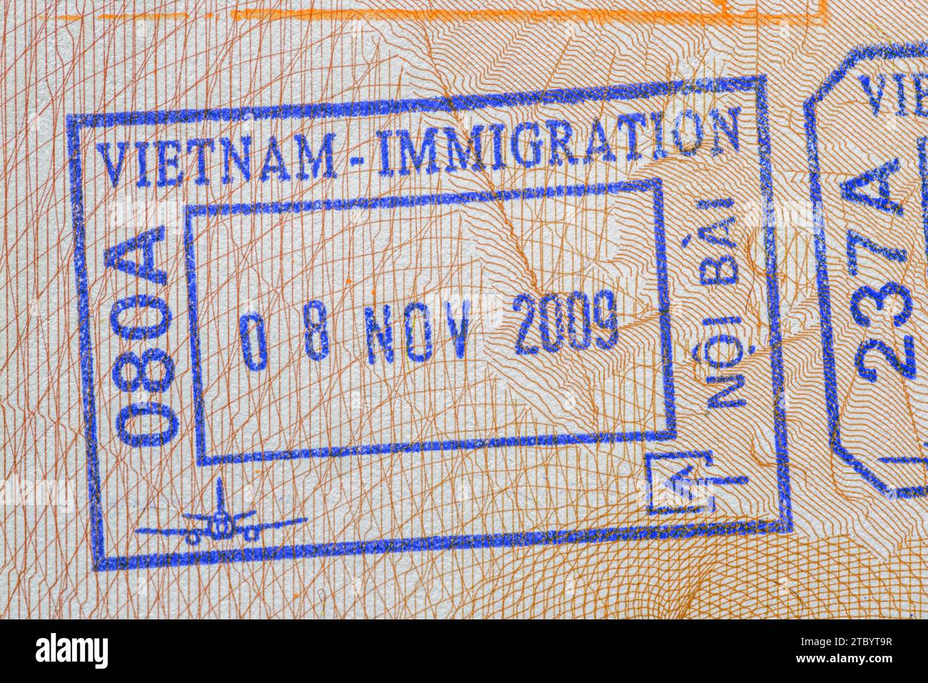 Border stamp in the passport when crossing the state border with ...