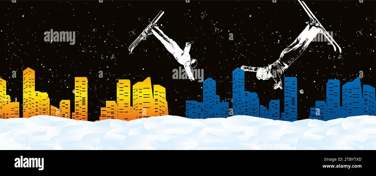 Freestyle Ski Jump - Vector Illustration Stock Vector Image & Art - Alamy