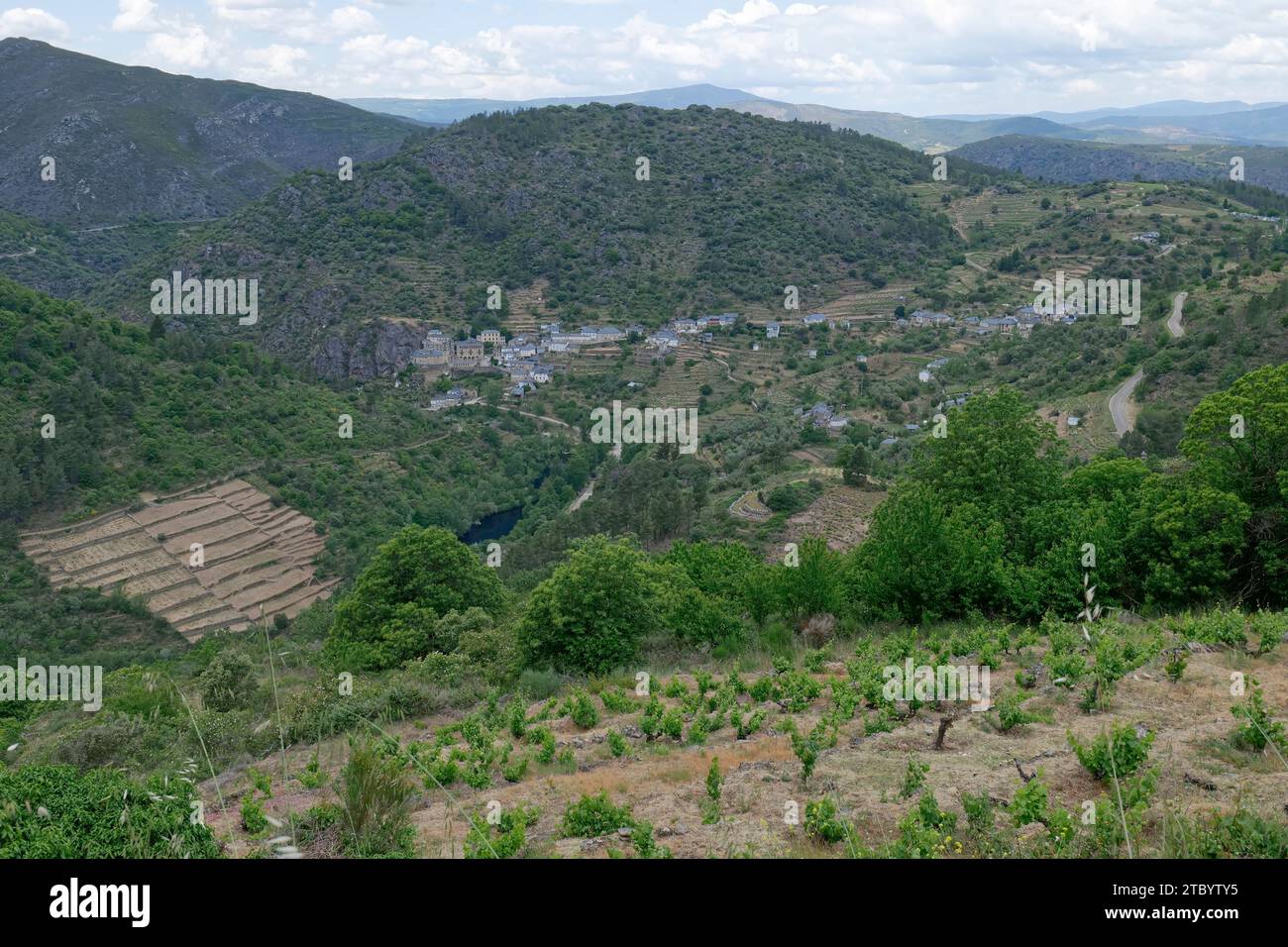 countryside surrounding the historic village of As Ermitas, Galicia ...