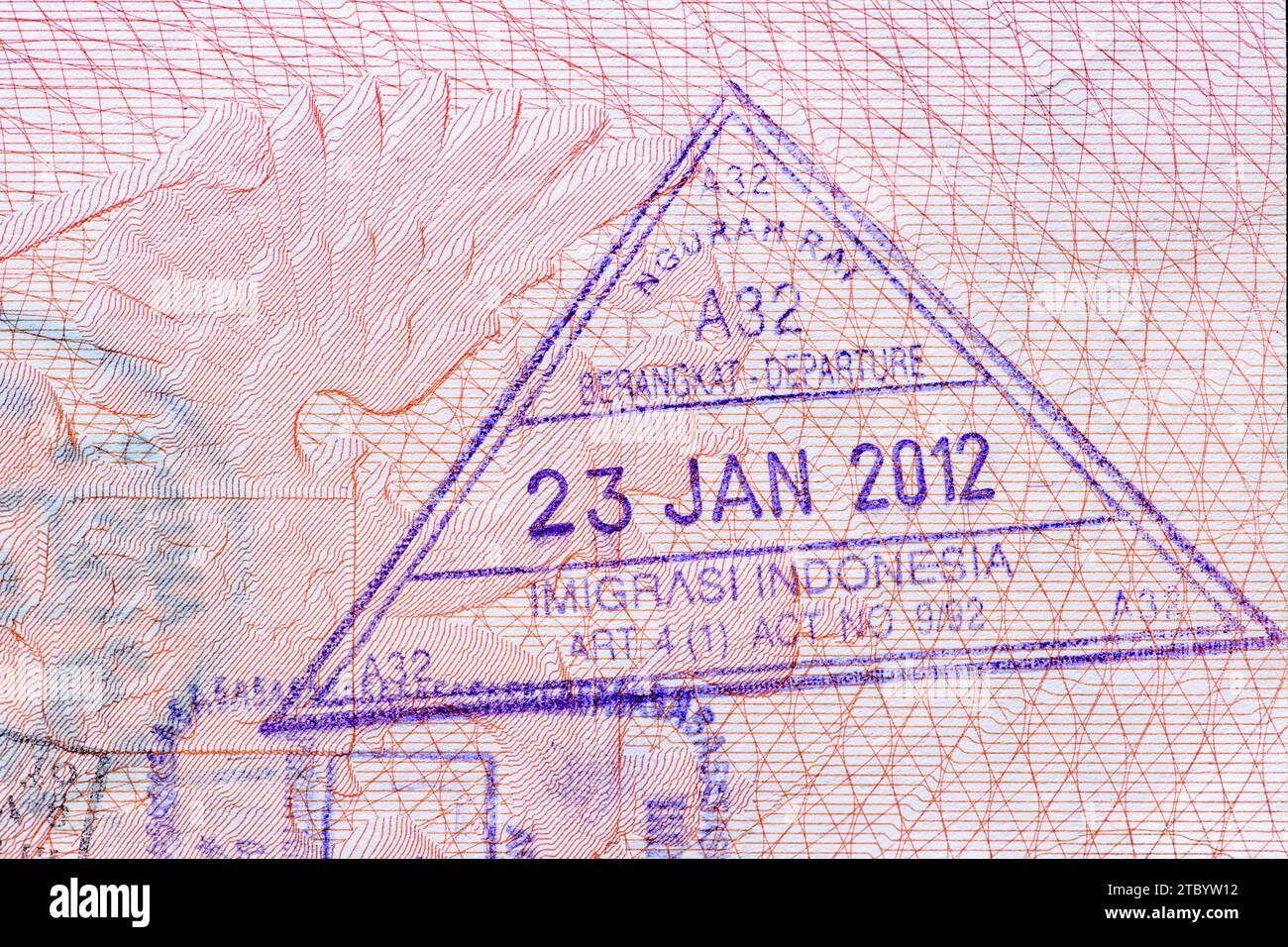 Border stamp in the passport when crossing the state border of ...