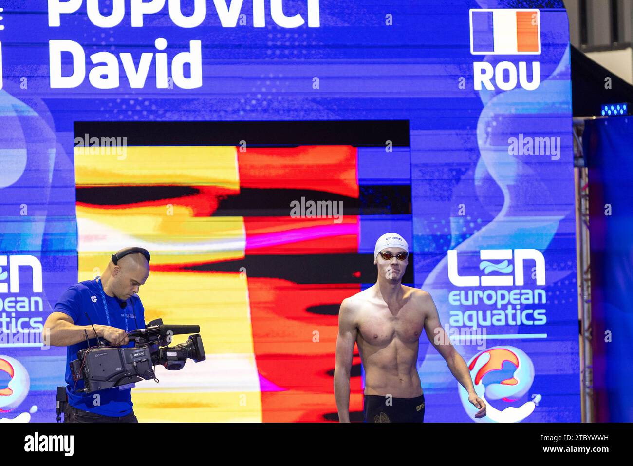 David Popovici of Romania during Men's 200m Freestyle Final at the LEN ...