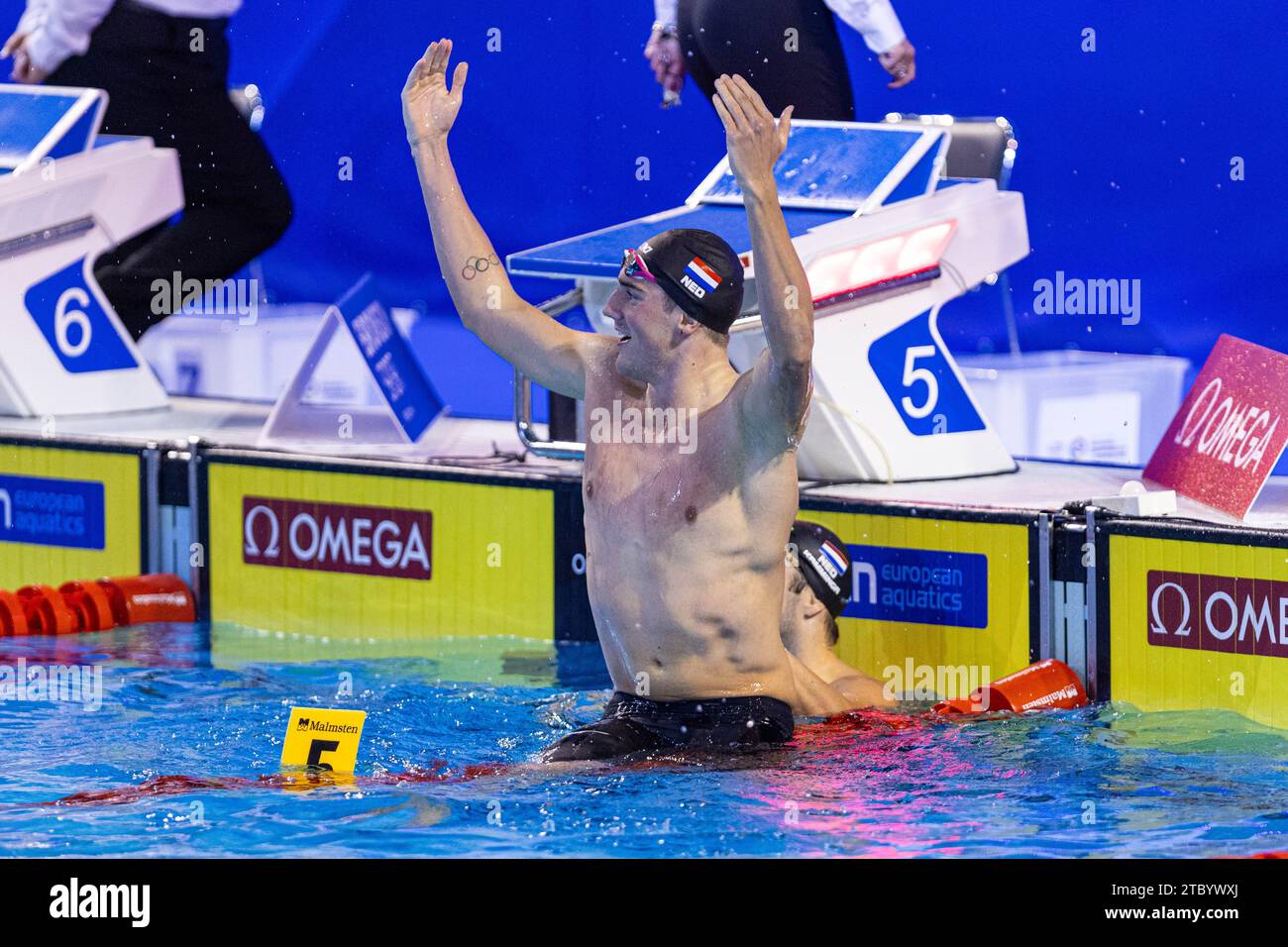 Corbeau Caspar of the Netherlands celebrating the win during Men's 200m ...
