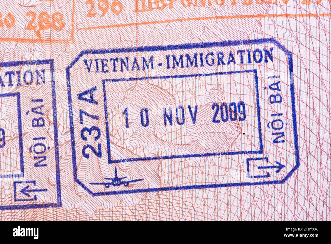 Border stamp in the passport when crossing the state border with ...