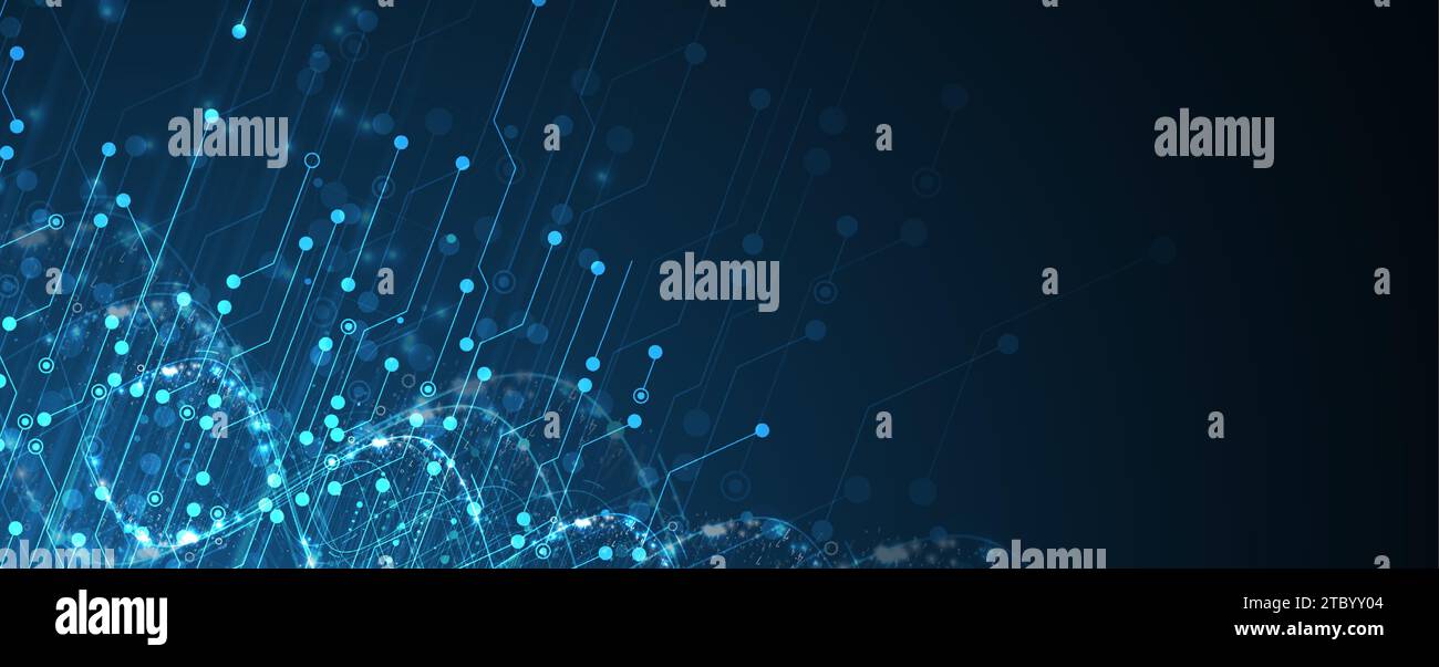 Abstract artificial intelligence DNA technology. Science and social ...