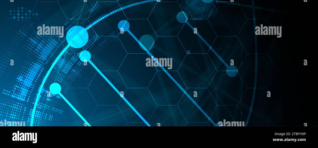 Abstract artificial intelligence DNA technology. Science and social ...