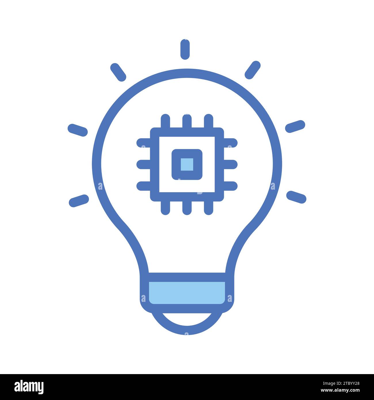 Microchip inside light bulb showing smart solution concept vector Stock ...