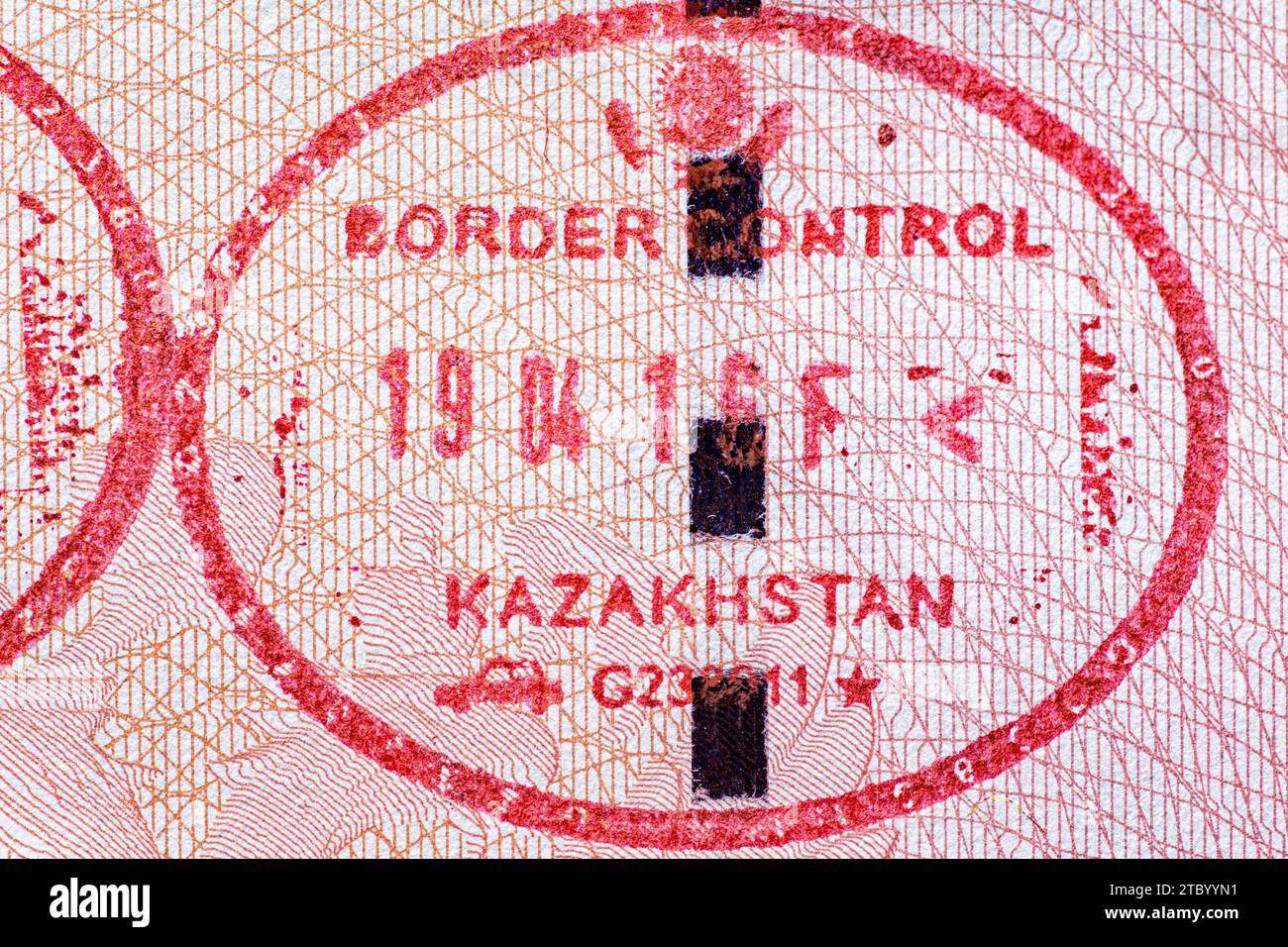 Kazakhstan entry visa stamp hi-res stock photography and images - Alamy