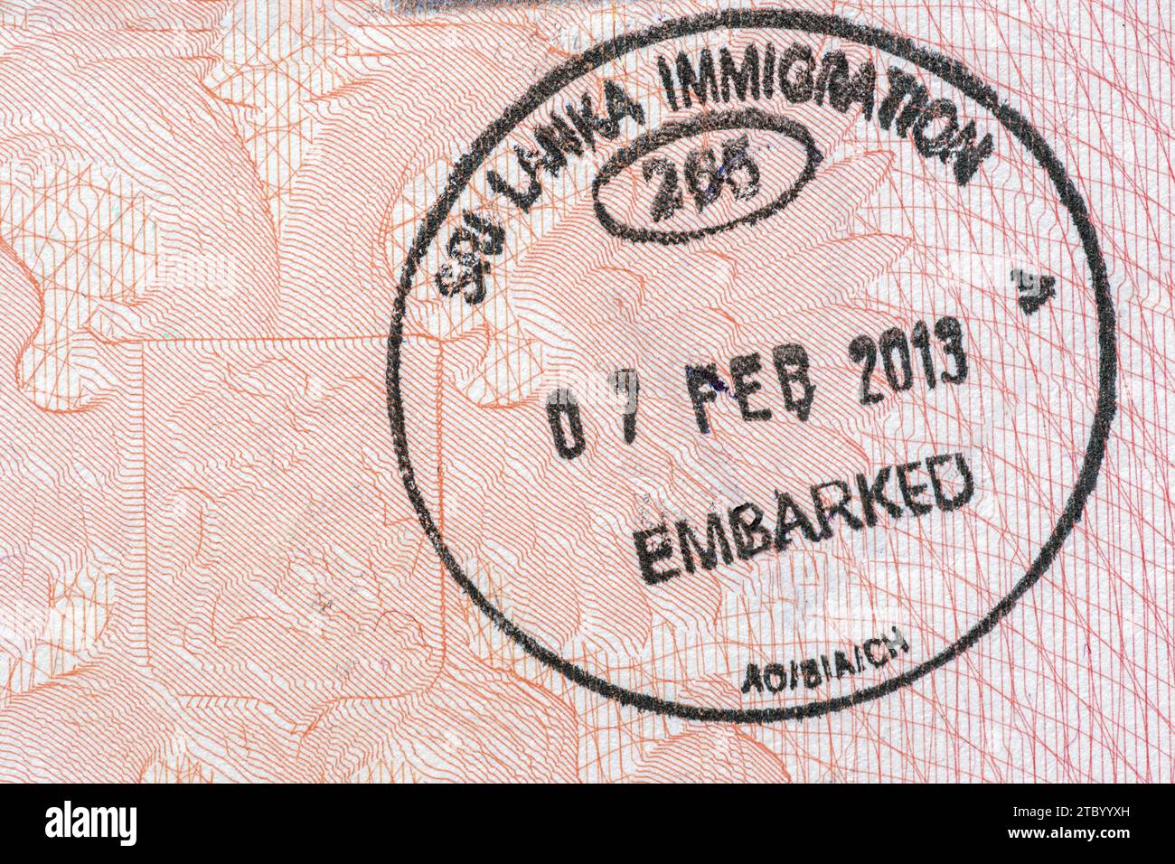 Border stamp in the passport when crossing the state border with Sri ...