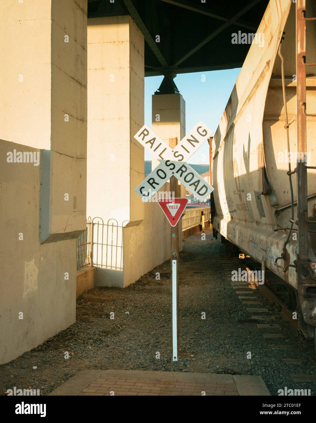 Antique railroad crossing sign hi-res stock photography and images - Alamy