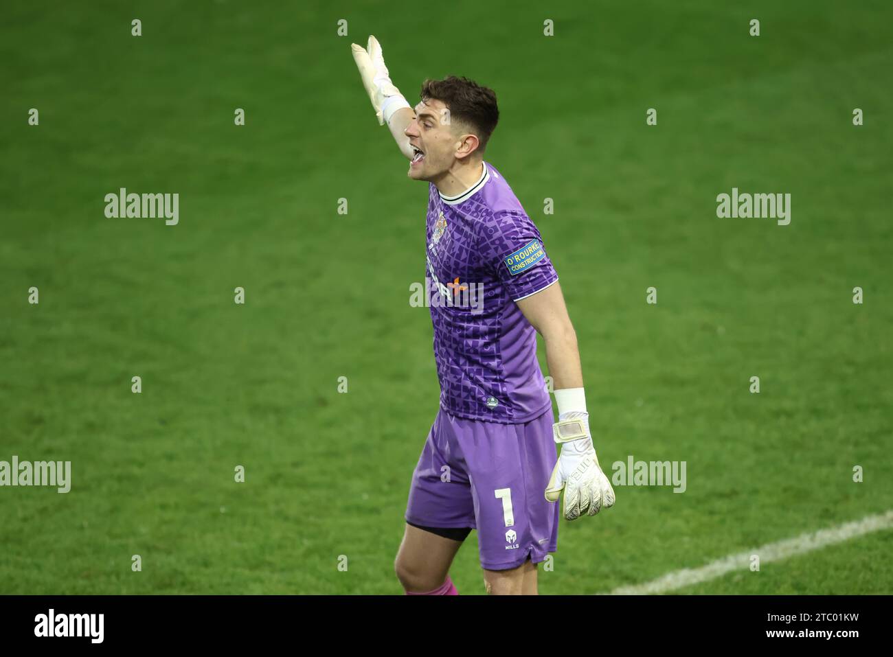Birkenhead, UK. 9th Dec 2023. Luke McGee of Tranmere Rovers during the ...