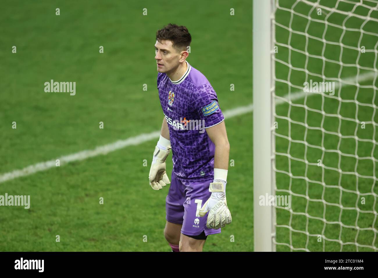Birkenhead, UK. 9th Dec 2023. Luke McGee of Tranmere Rovers during the ...
