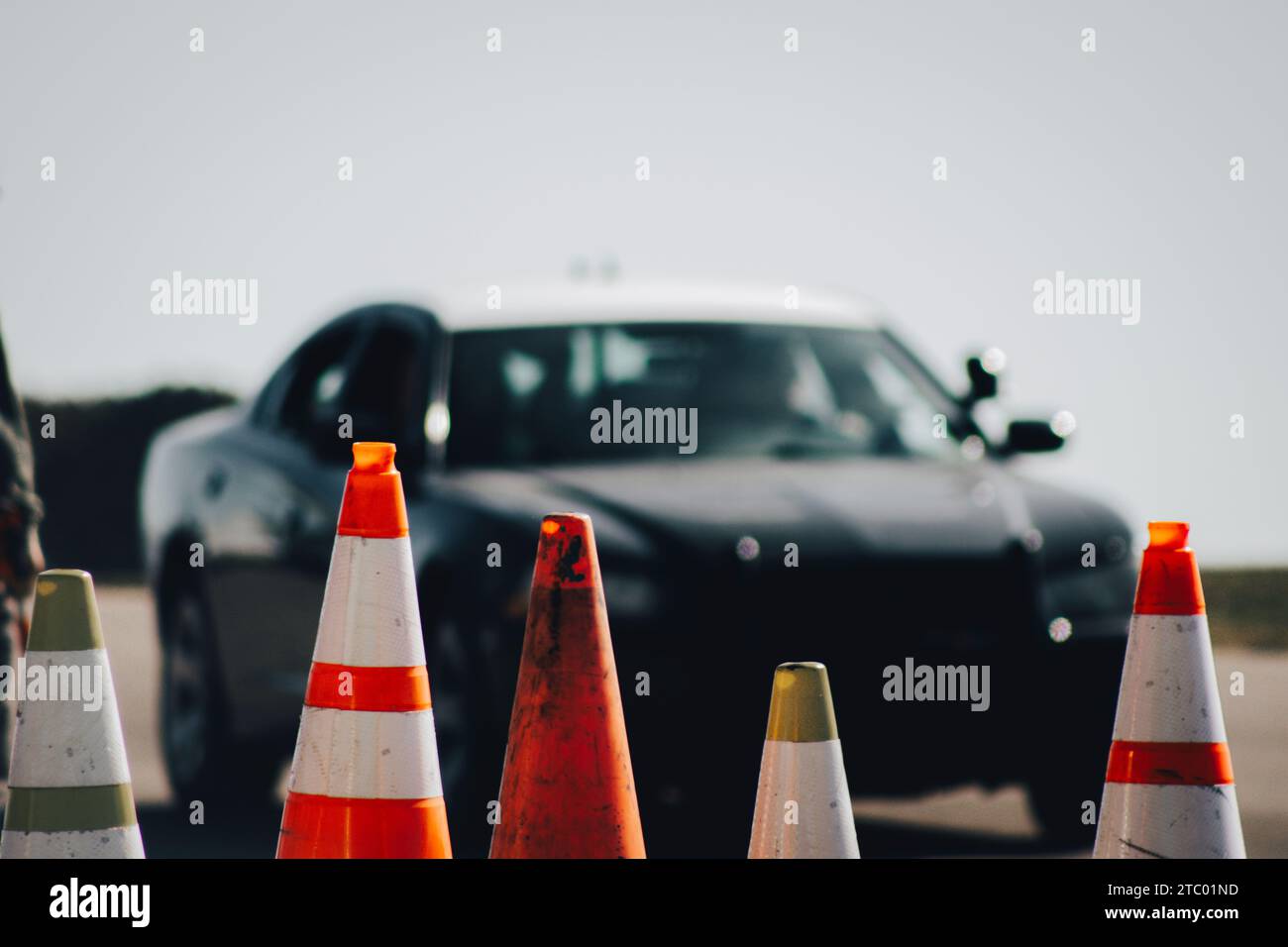 Traffic cones car hi-res stock photography and images - Alamy