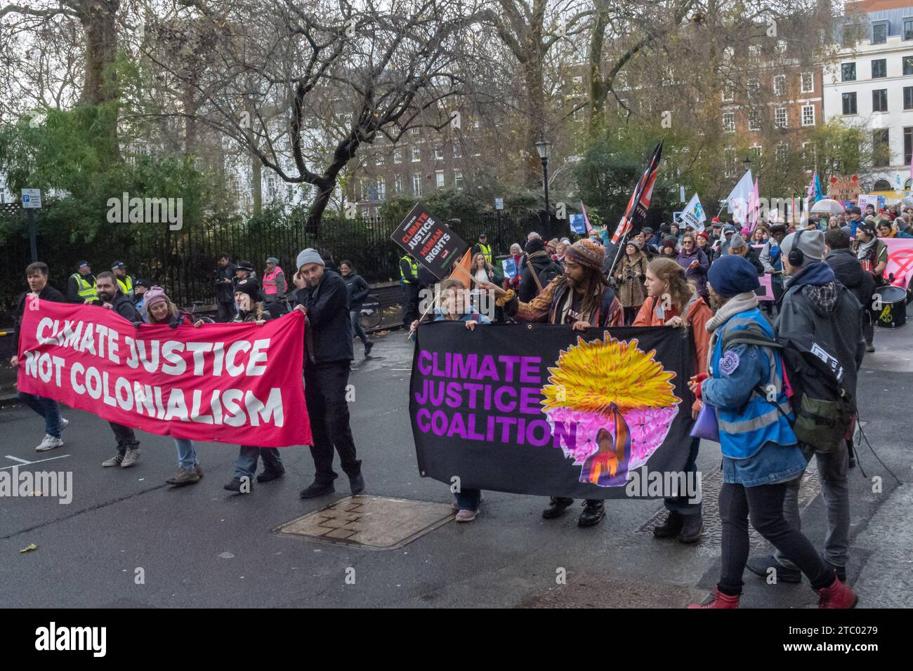 London, UK. 9 Dec 2023. Climate Justice Coalition protest at BP's ...