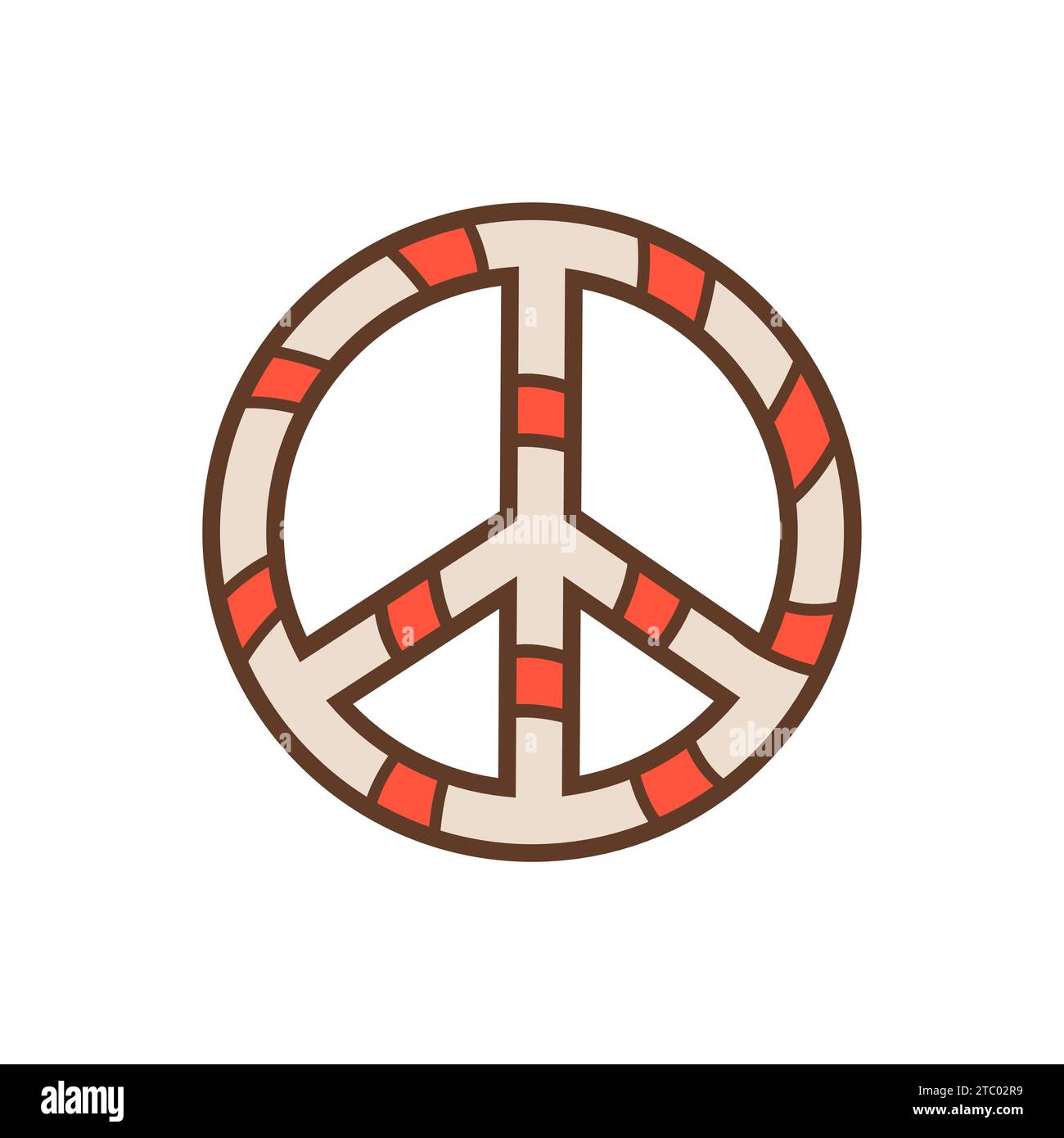 Christmas candy. Xmas hippie peace sign lollipop on stick. Sweet hard ...