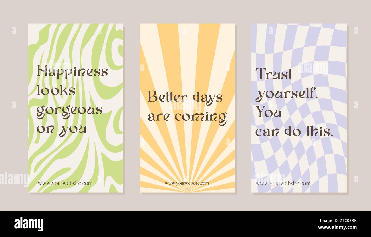 Set of social media ig story templates with motivational positive ...