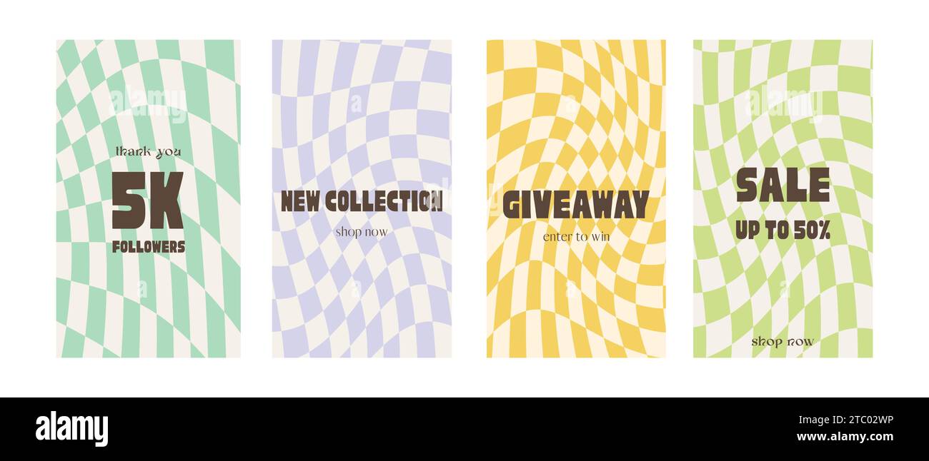 Retro social media ad post in psychedelic funky nostalgic design ...