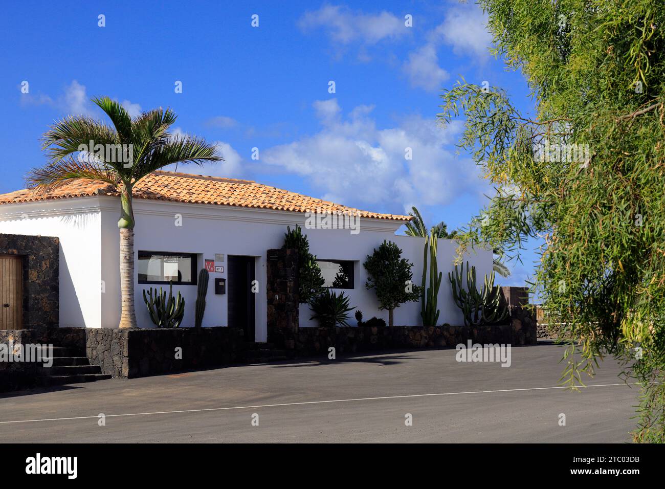 Traditional and renovated buildings, El Roque village, Fuerteventura ...
