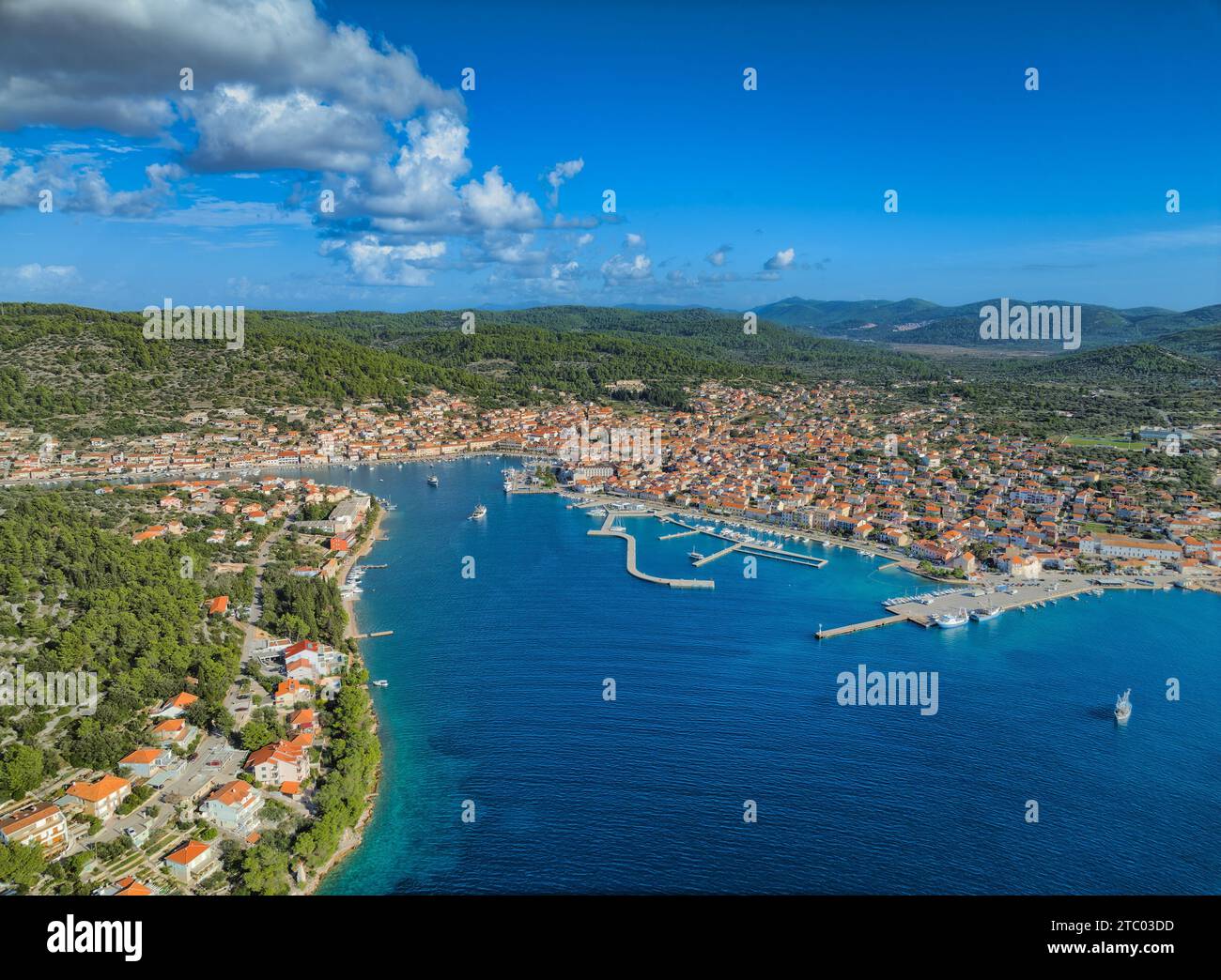 Aerial View of Vela Luka Harbor, Croatia Stock Photo - Alamy