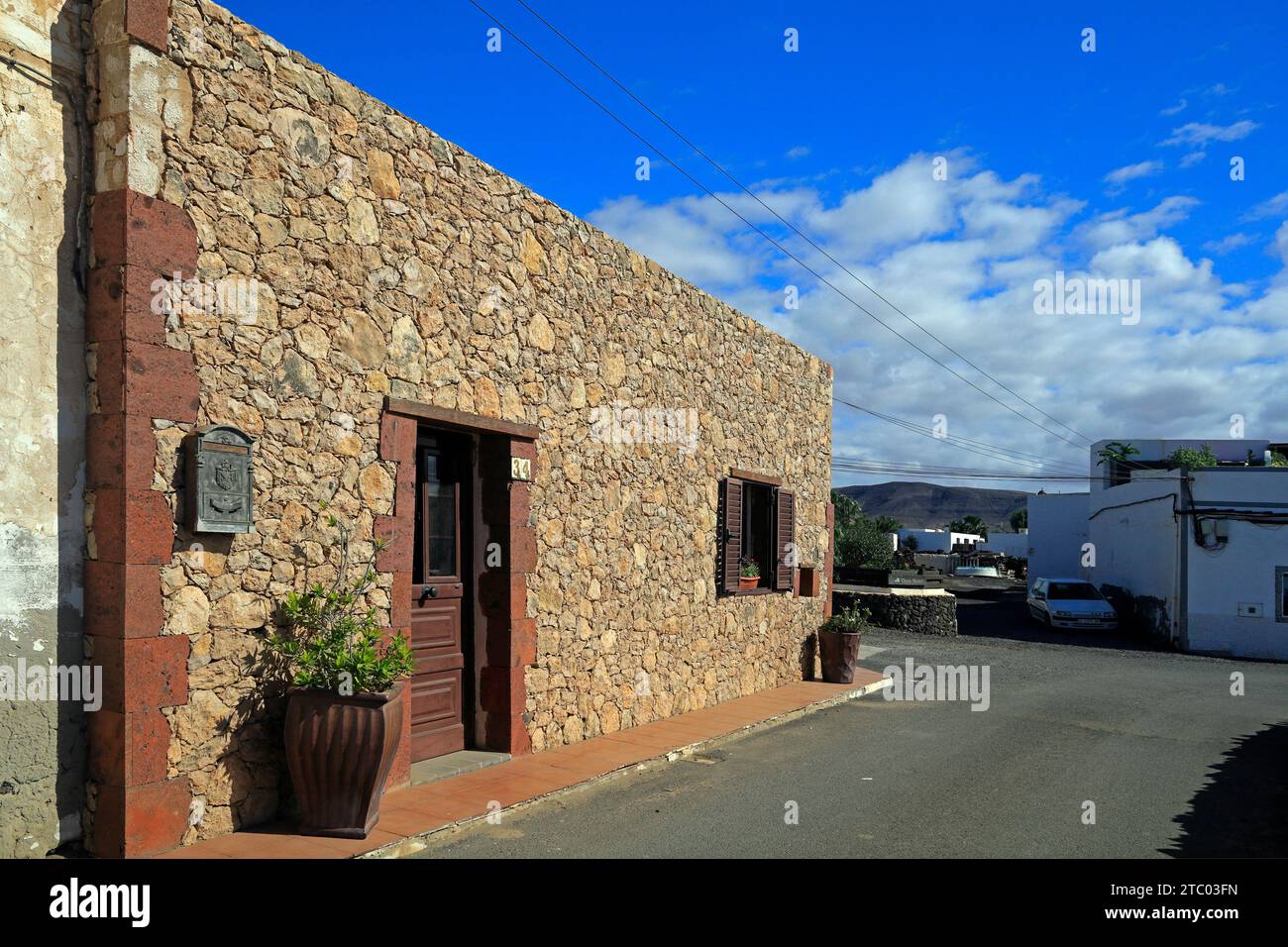 Traditional and renovated buildings, El Roque village, Fuerteventura ...