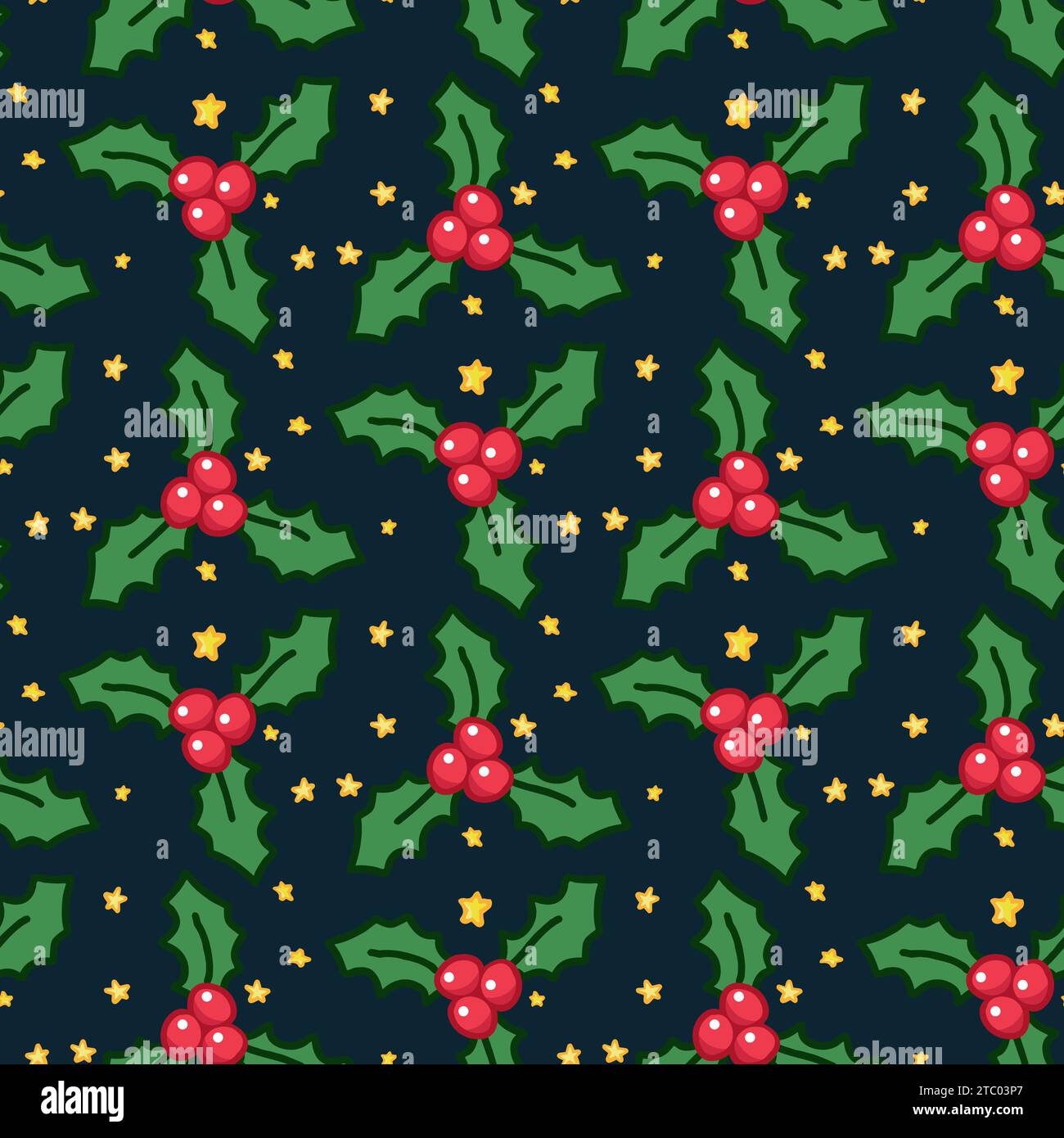 Seamless pattern with Christmas botanical greenery plants. Endless ...
