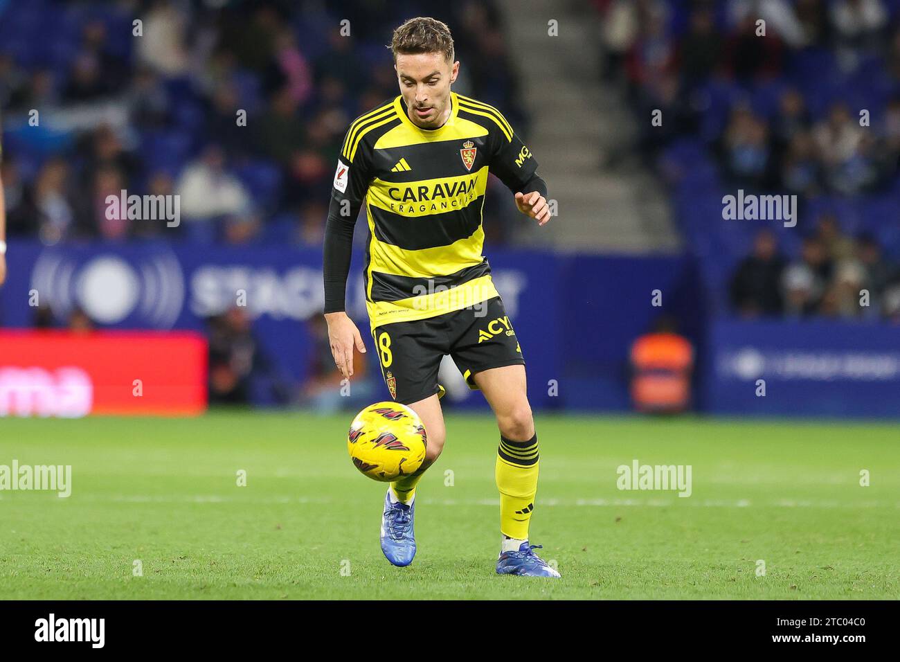 Barcelona, Spain. 08th Dec, 2023. Marc Aguado (8) of Real Zaragoza seen ...
