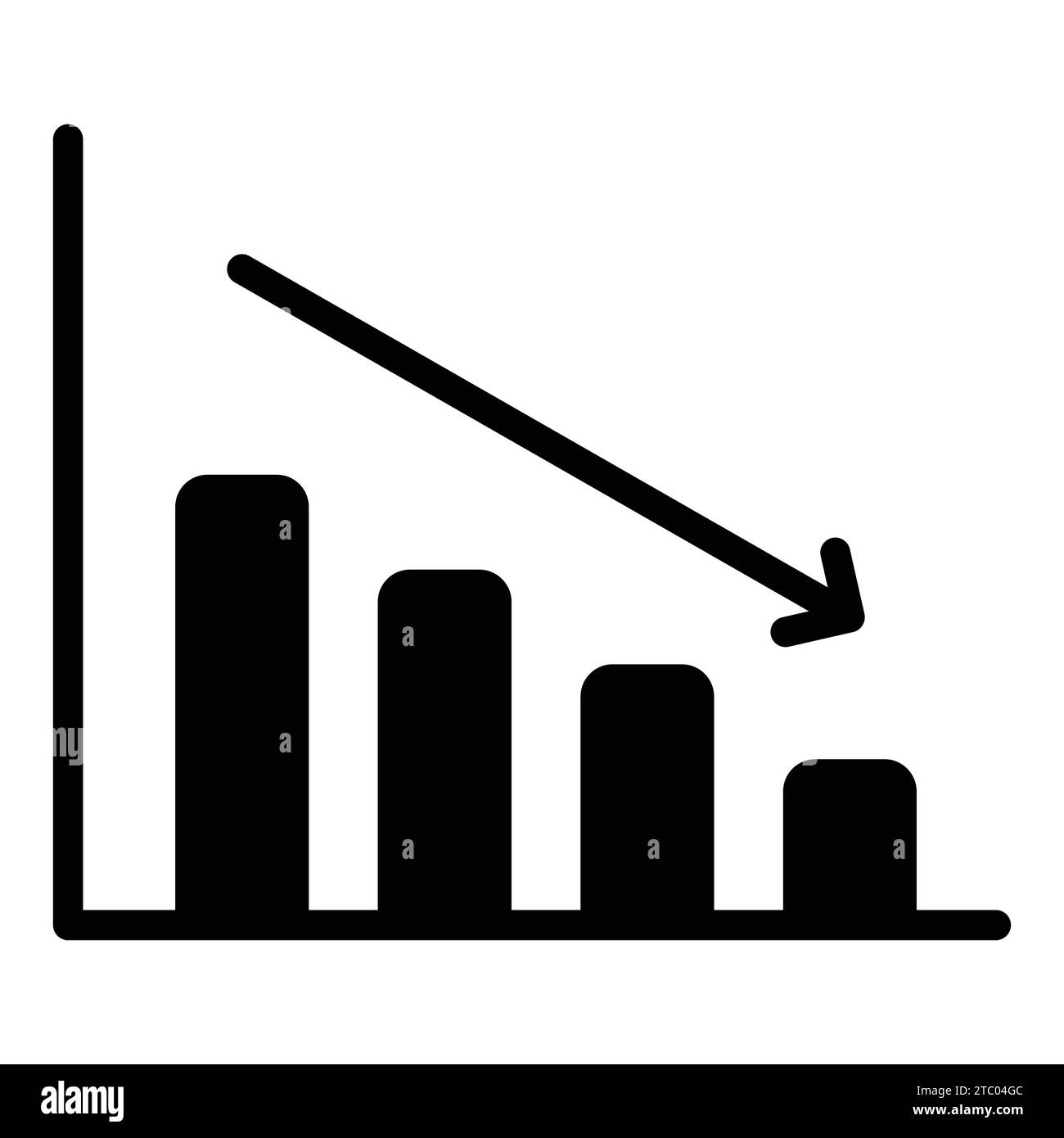 Decrease chart icon design in modern style, isolated on white background Stock Vector Image ...