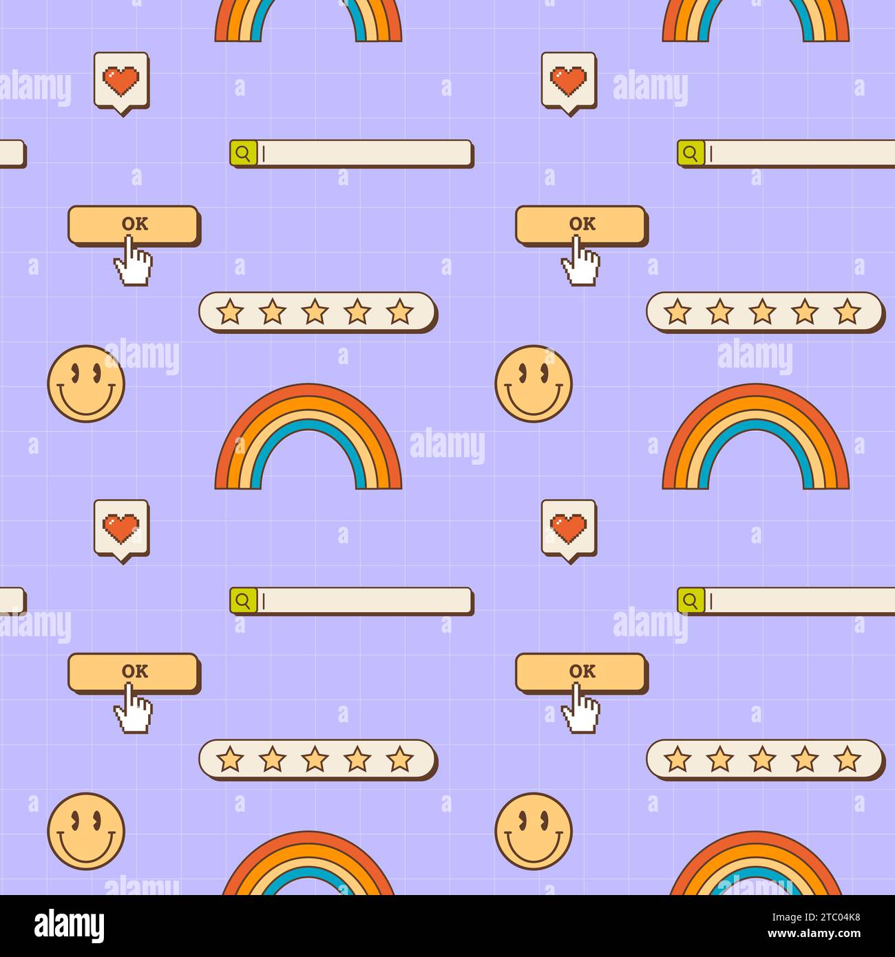 Abstract retro 80s 90s aesthetic groovy backgrounds with old computer ...