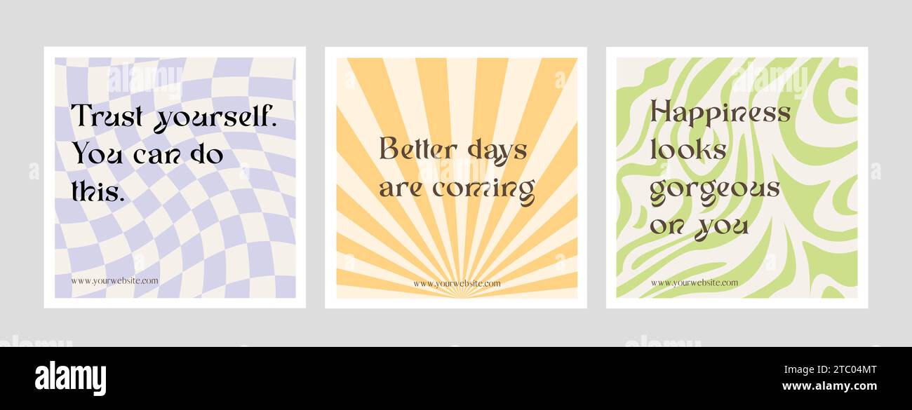 Set of social media ig square post templates with motivational quotes ...