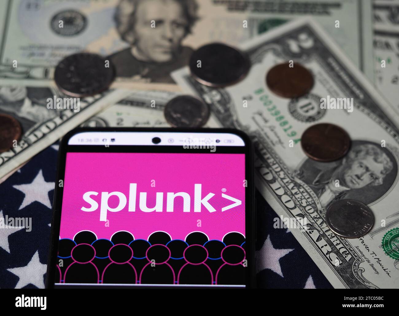 Bavaria, Germany - December 9, 2023: In this photo illustration, Splunk Inc. part of Cisco logo ...