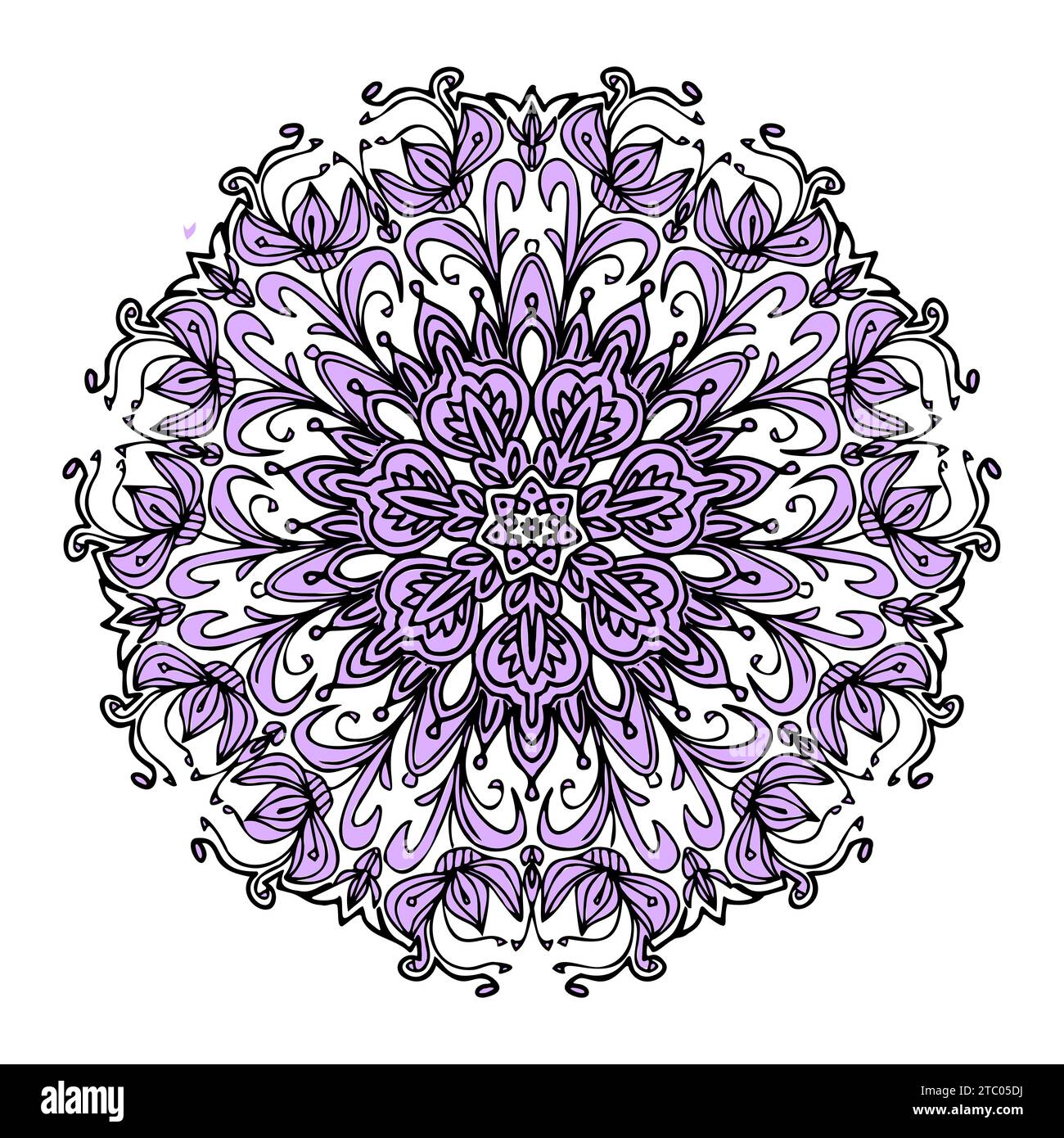Mandala spirit ornamental round lace violet ornament for surface design ...