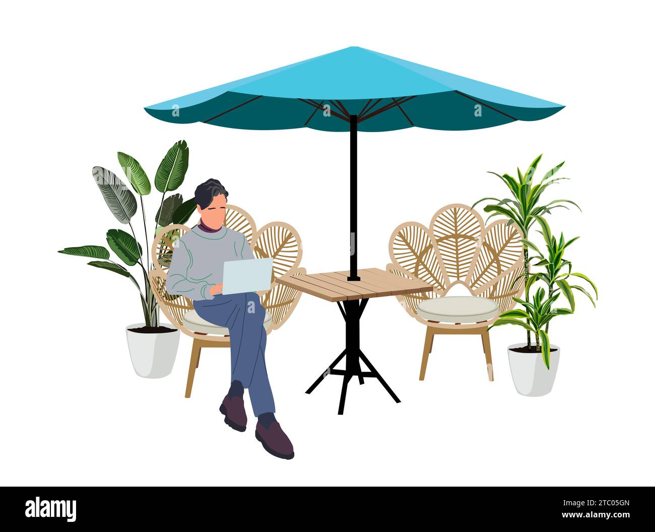 Student cafe laptop Cut Out Stock Images & Pictures - Alamy