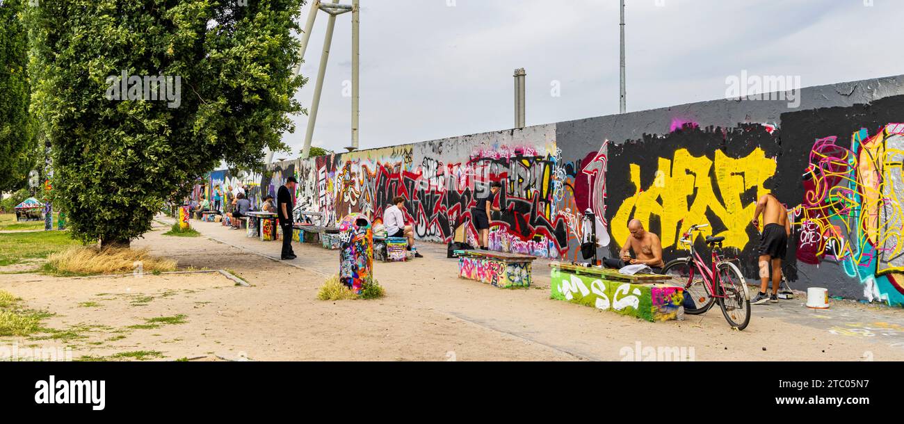 Berlin, Germany - July 23, 2023: Graffiti artist at Mauerpark in Berlin ...