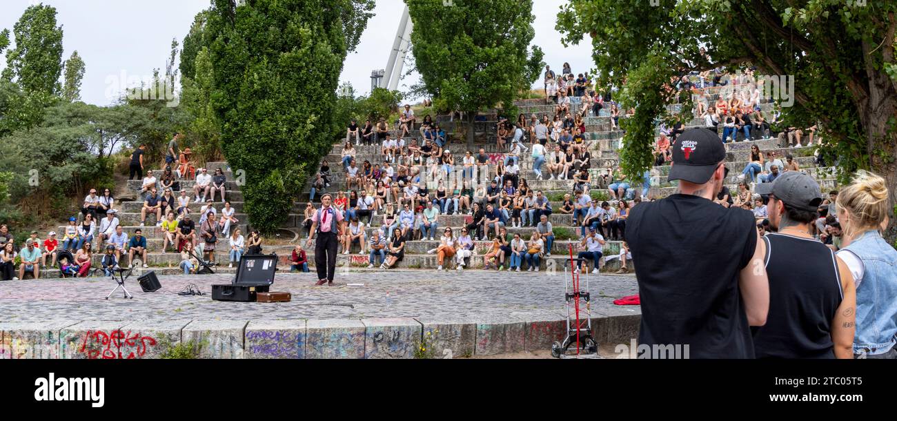 Berlin, Germany - July 23, 2023: Entertainmant in amphi theater in ...