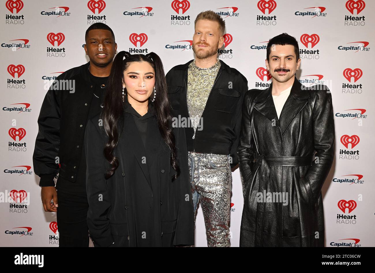 Matt Sallee Kirstin Maldonado Scott Hoying And Mitch Grassi Of Pentatonix Attend Iheartradio 