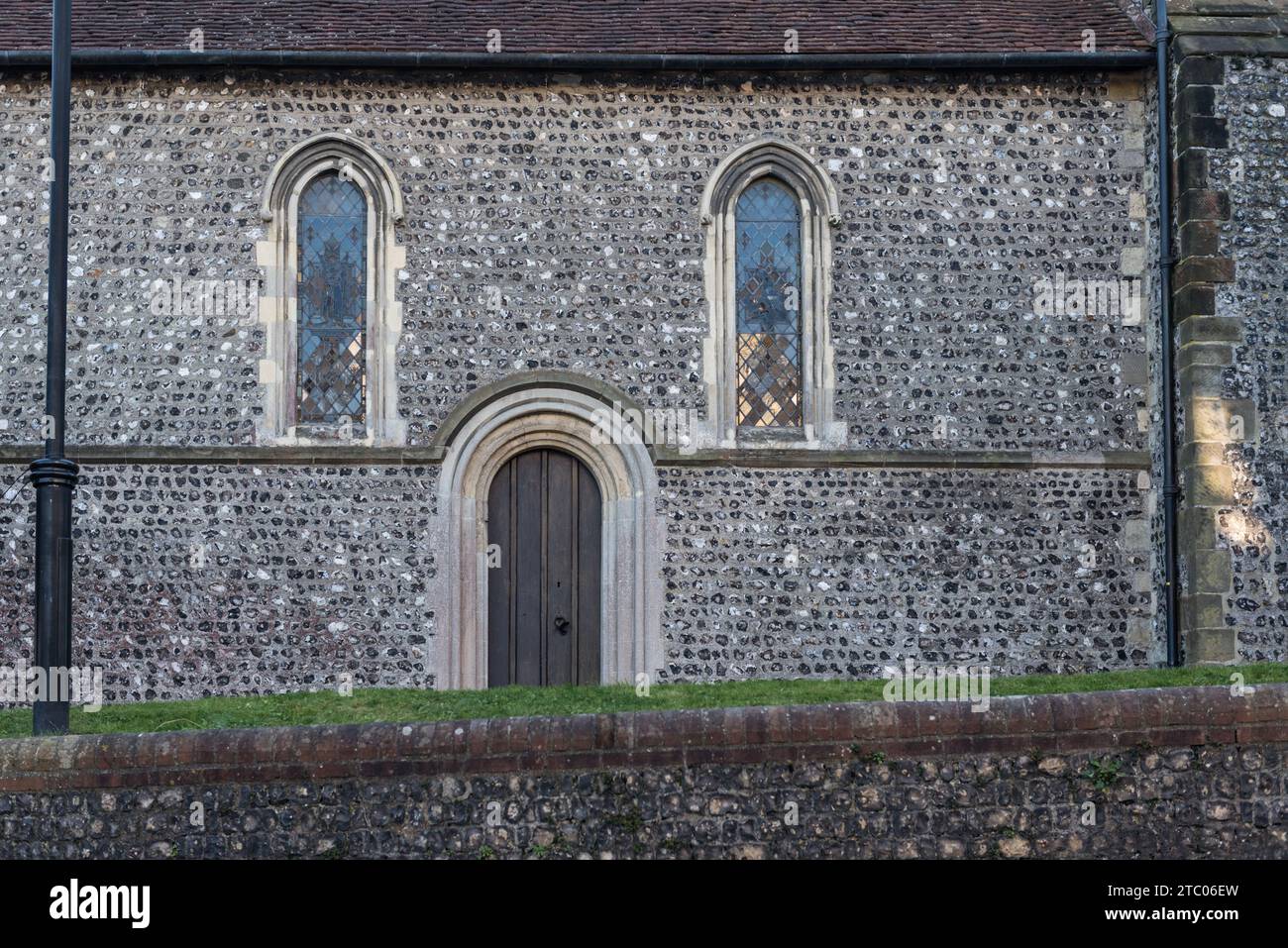 Side wall of Saint Anne's Church, Southover, Lewes, East Sussex Stock ...