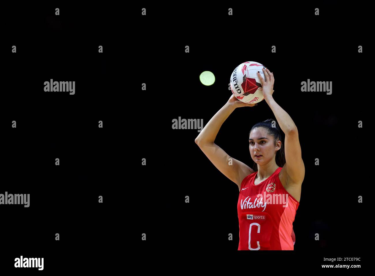 England's Ellie Rattu in action during the Vitality Netball ...