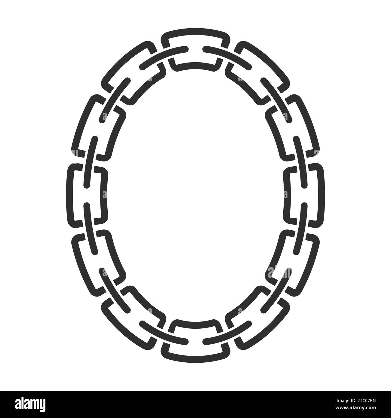 Chain frame round shape, Metal links repeat endlessly, Vector ...
