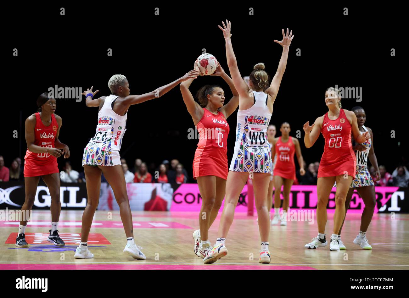 England's Imogen Allison in action during the Vitality Netball ...